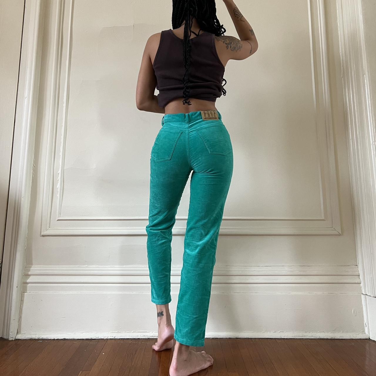 Vintage Fiorucci “safety jeans”. Green, soft, and... - Depop