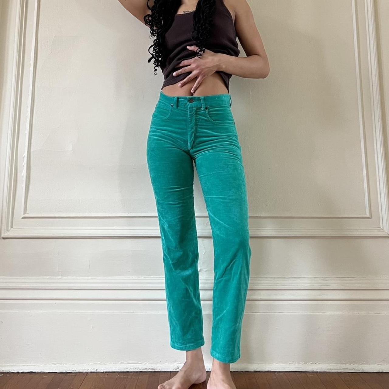 Vintage Fiorucci “safety jeans”. Green, soft, and... - Depop