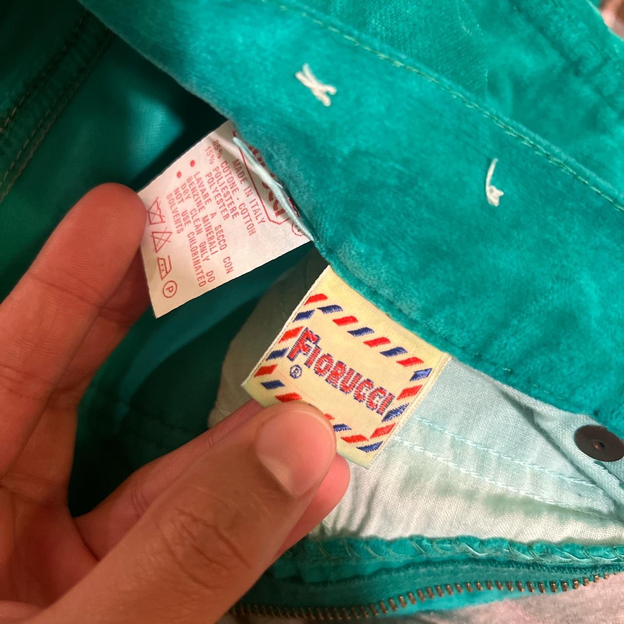 Vintage Fiorucci “safety jeans”. Green, soft, and... - Depop