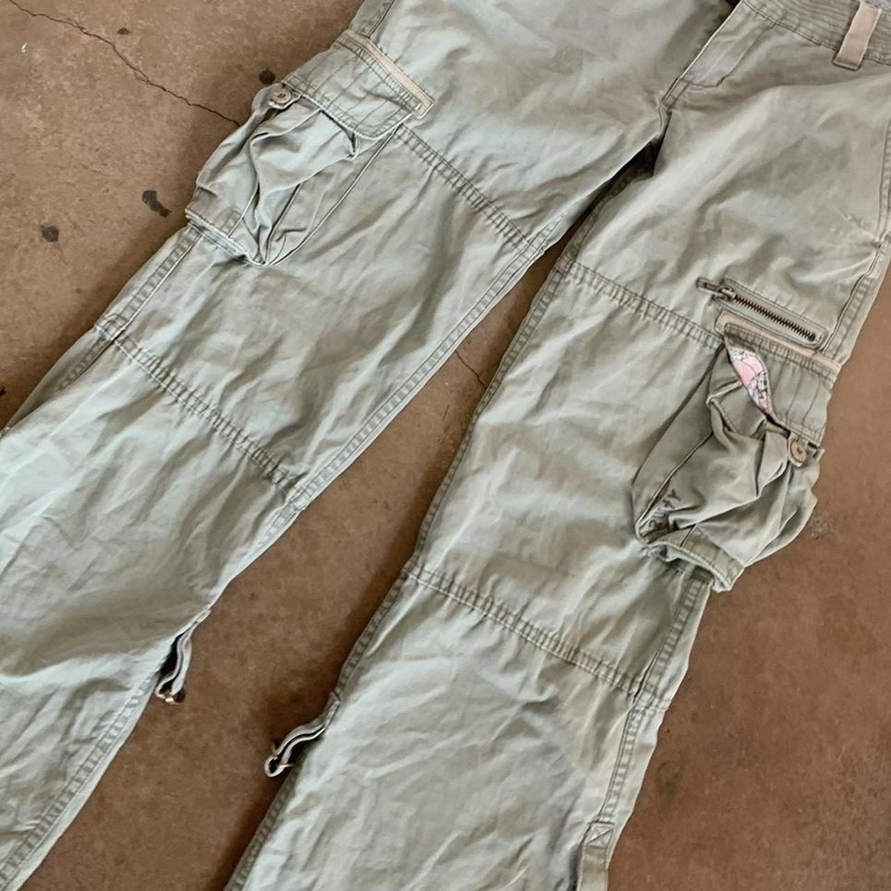 OG Y2K Vintage Rusty Khaki Cargo Pants Low Rise... - Depop