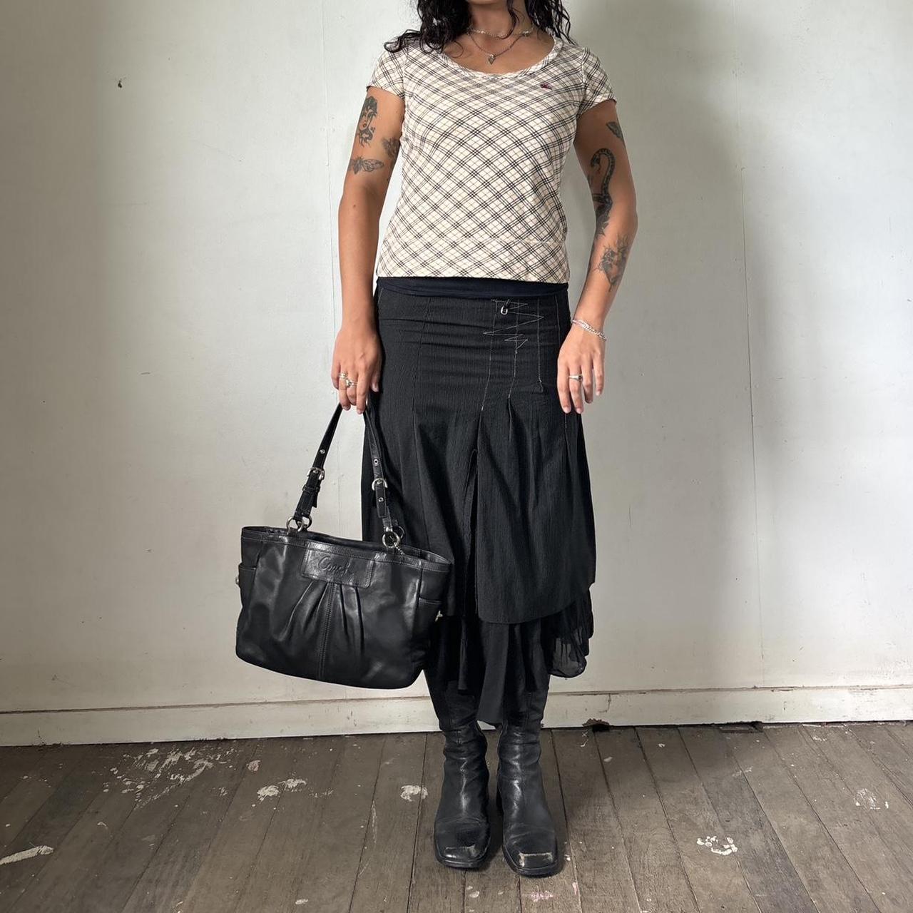 BURBERRY TAN AND BLACK TARTAN TEE Featuring an... | Depop