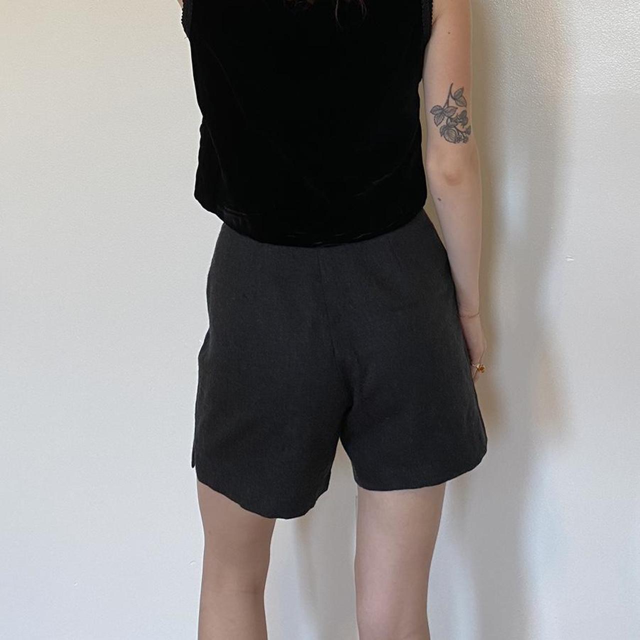 Vintage High Waisted Gray Wool Shorts Brand: NEXT... - Depop