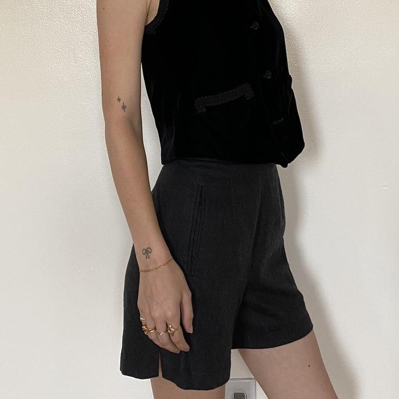 Vintage High Waisted Gray Wool Shorts Brand: NEXT... - Depop