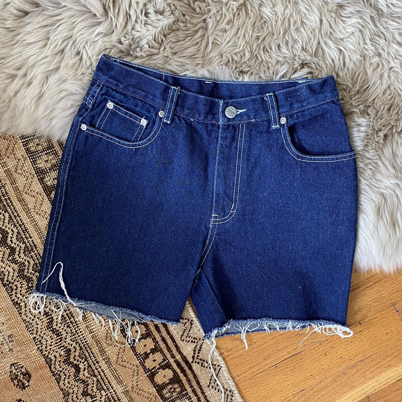 Vintage Star Blue Denim Cutoff Shorts Cool contrast... - Depop