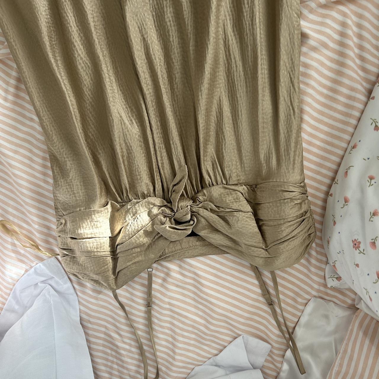 Bcbg gold even gown - Depop