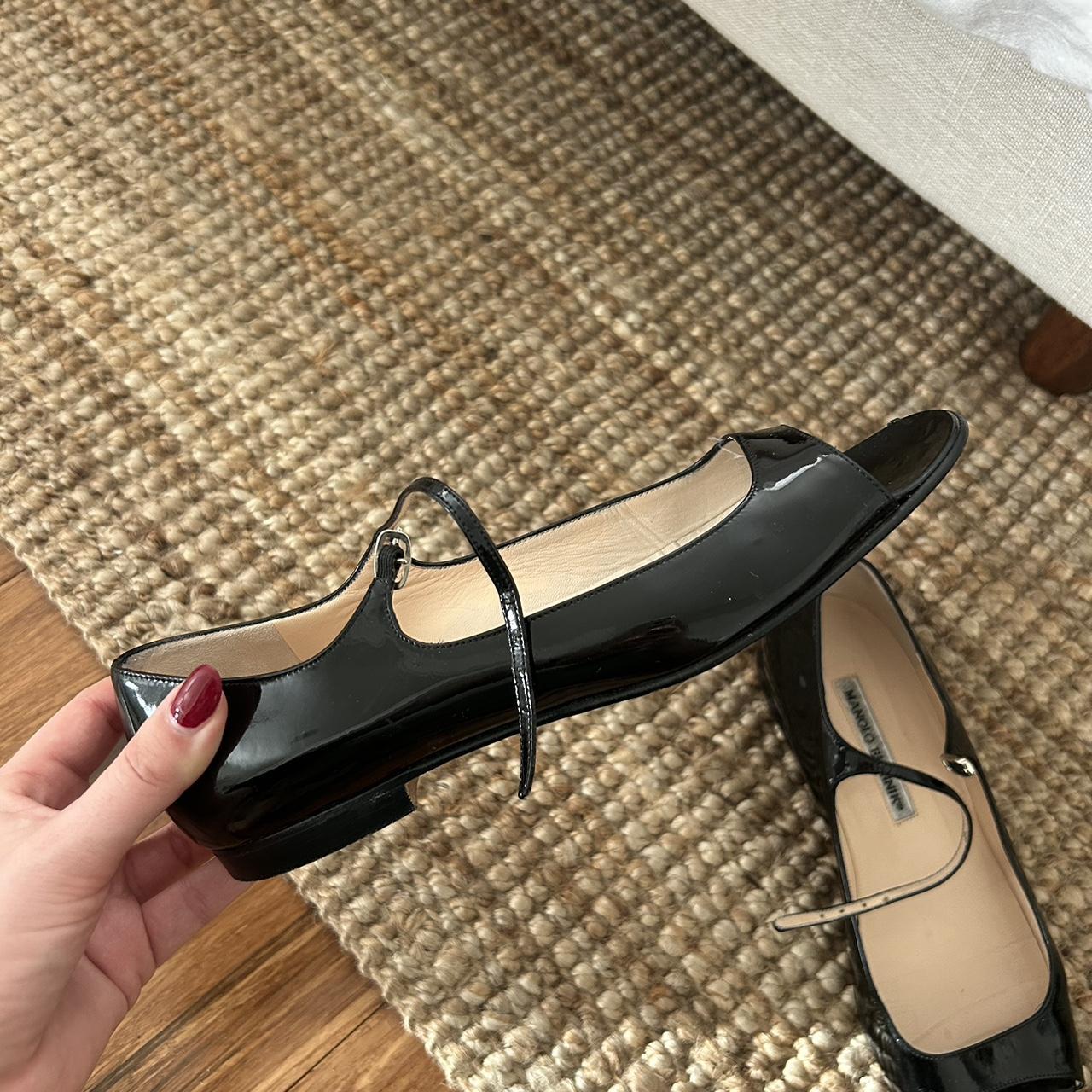 Manolo Blahnik open toed ballet flats - Depop
