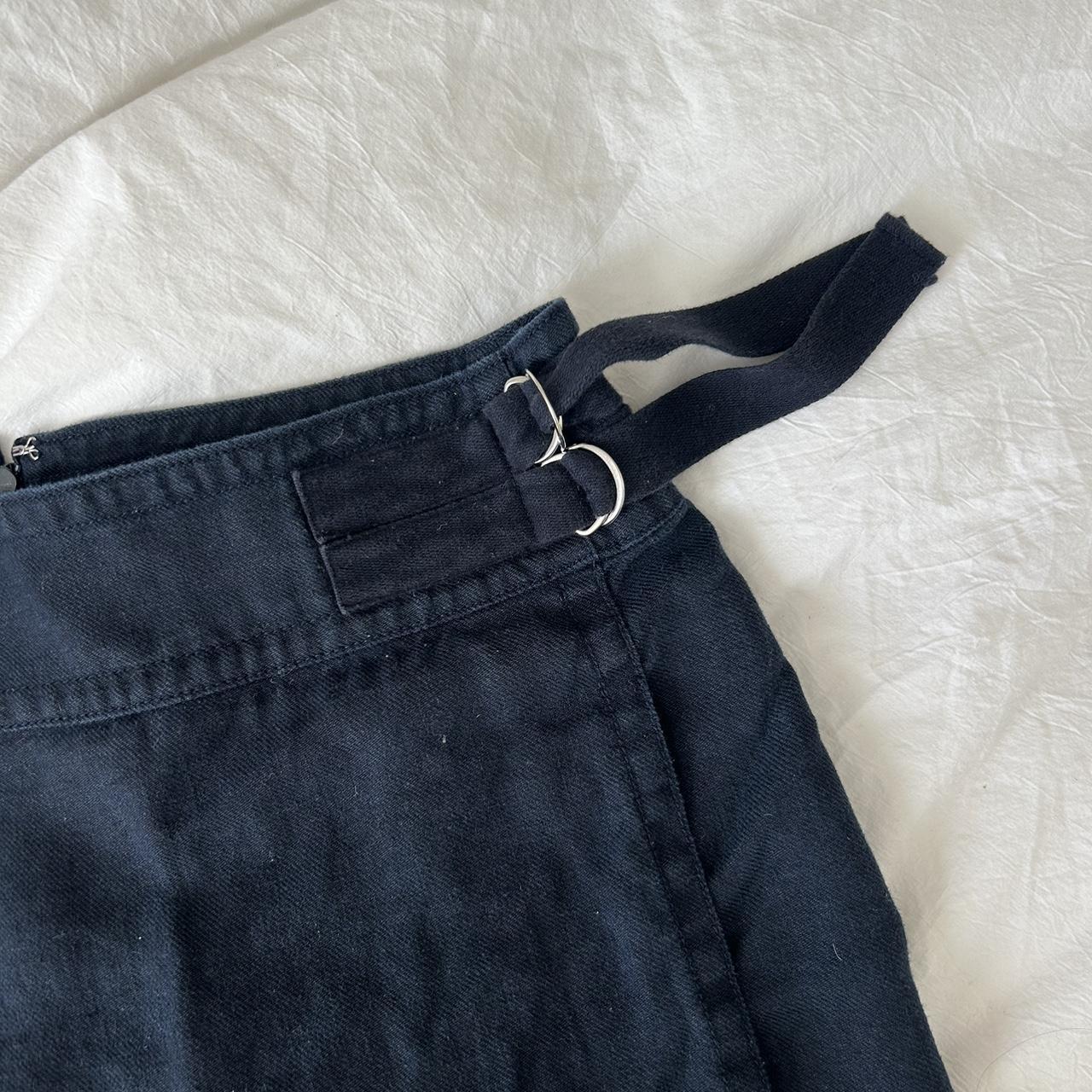 Navy pleated mini skirt - Depop