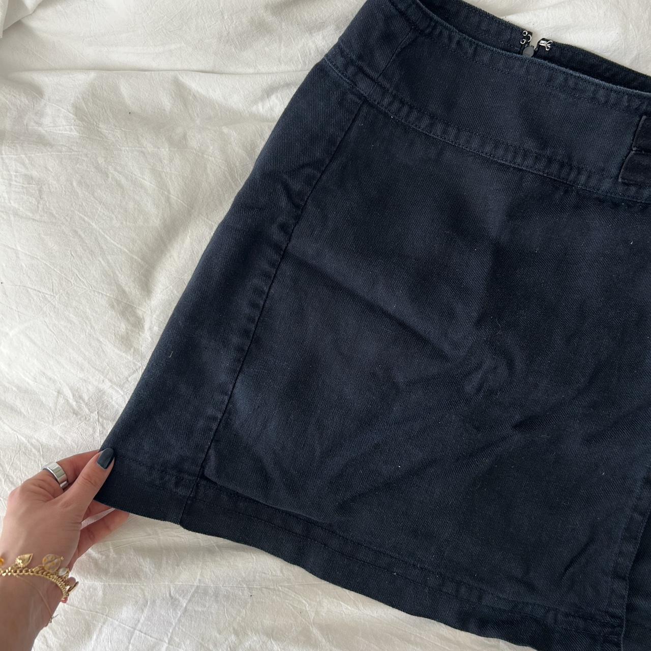 Navy pleated mini skirt - Depop