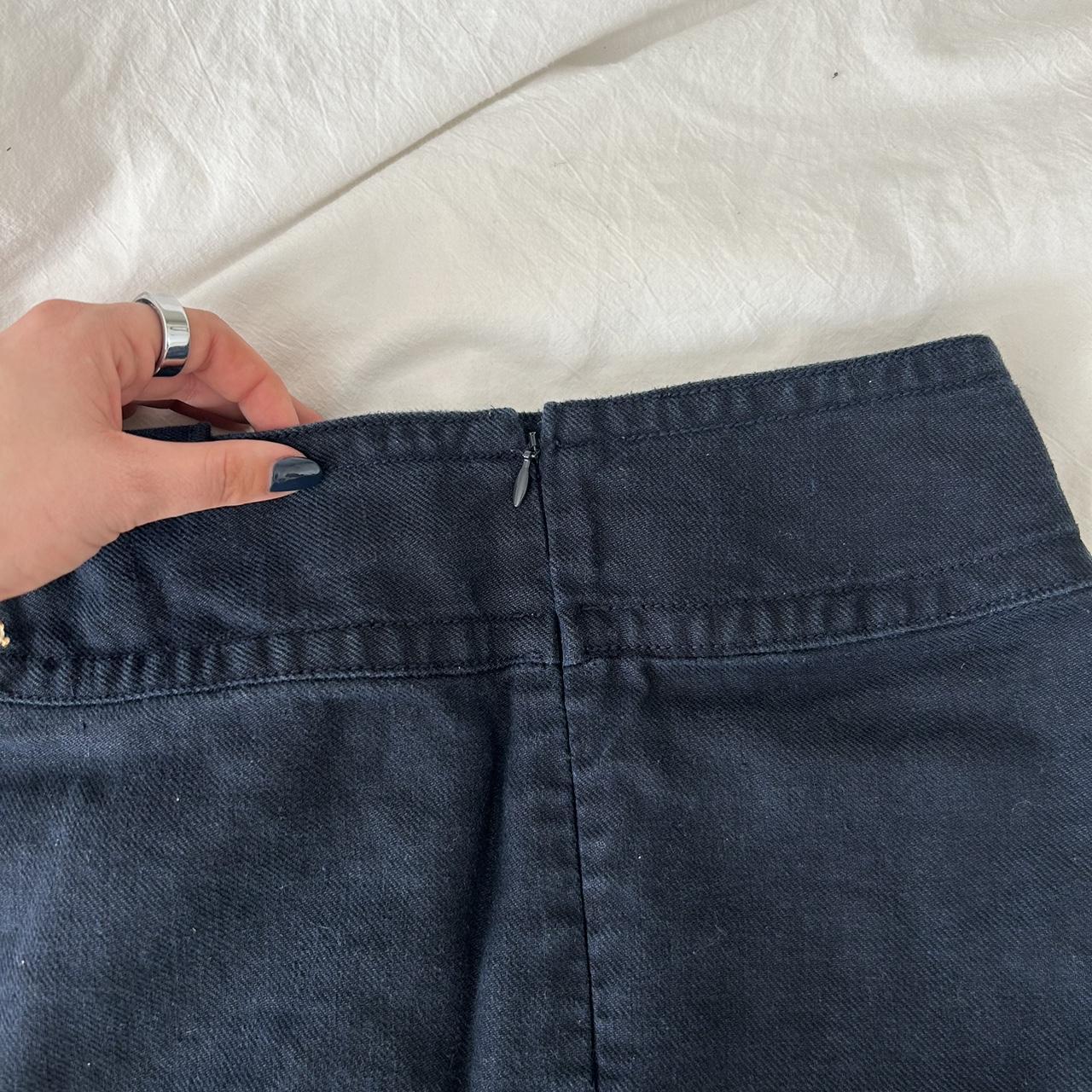 Navy pleated mini skirt - Depop