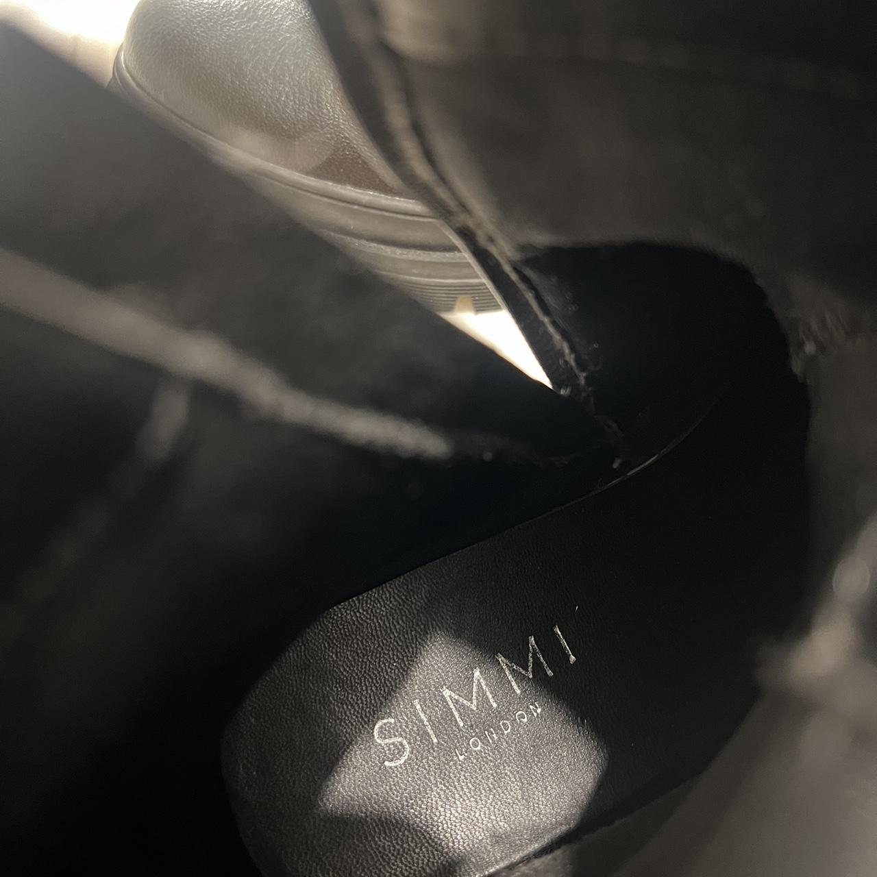 SIMMI black boots with track sole and gold chain. So... - Depop