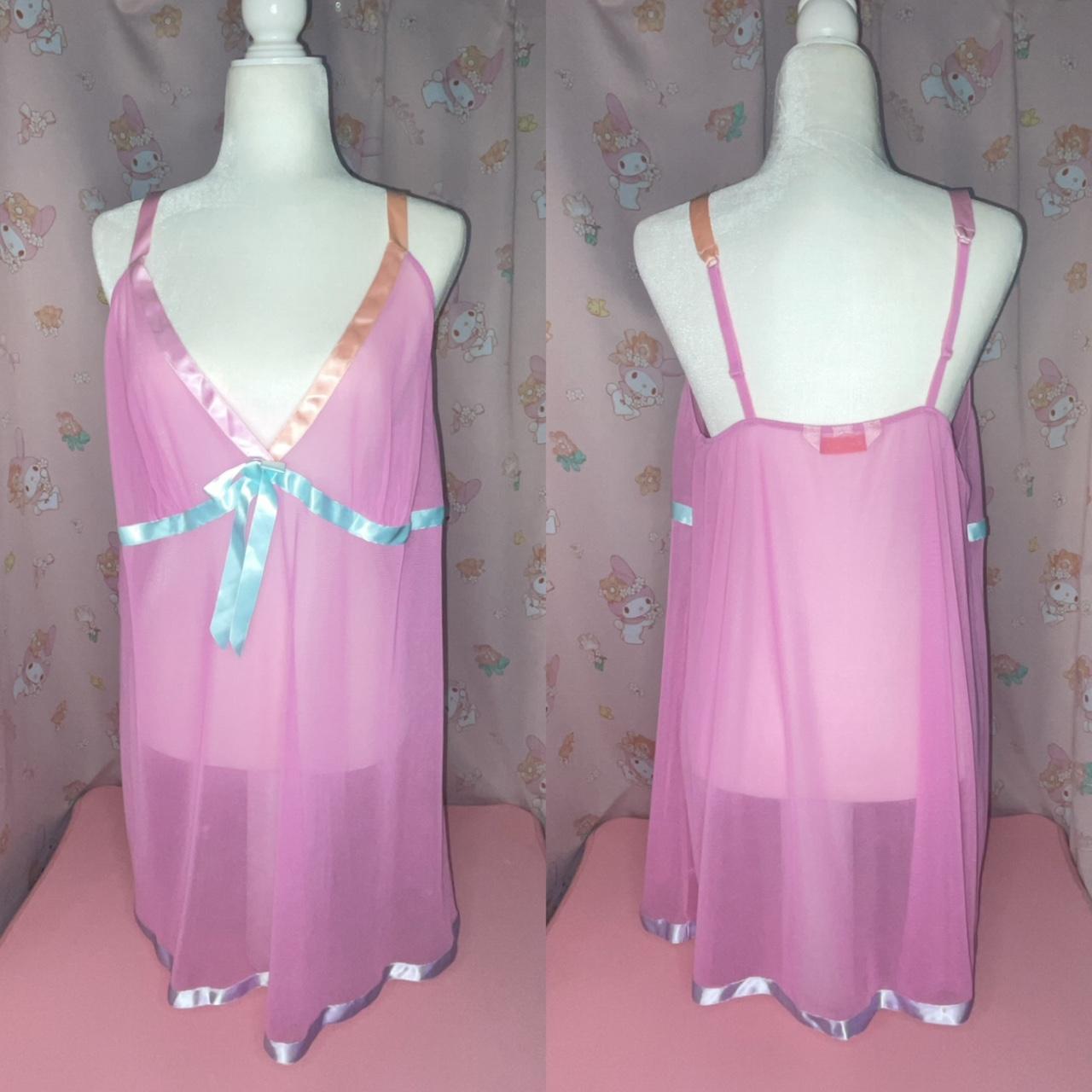 Women's Slip Dress - Pink/Multi – Cacique Mesh Babydo… - Gem