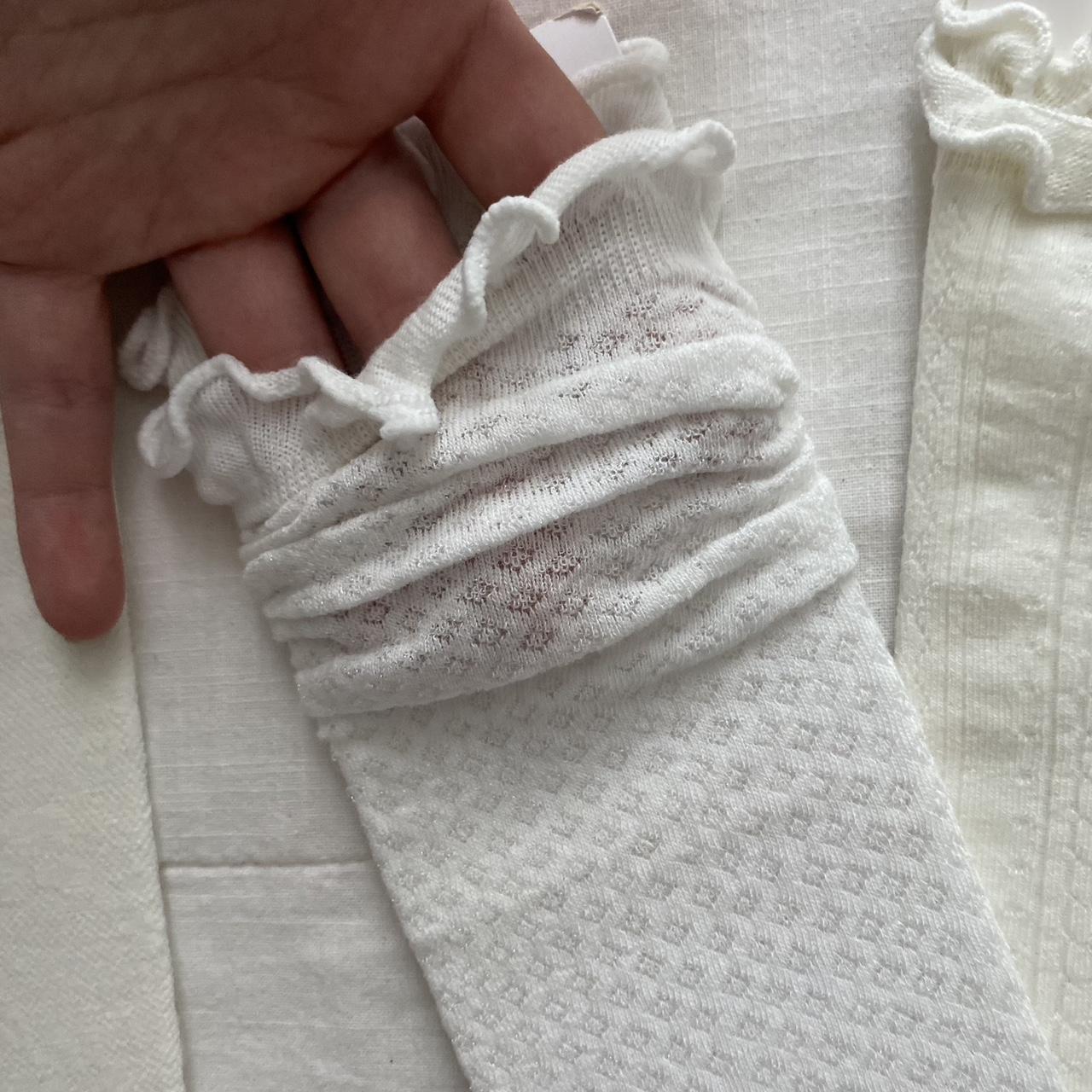 White ruffle socks ♥️ from Japan, set of 3 unused... - Depop