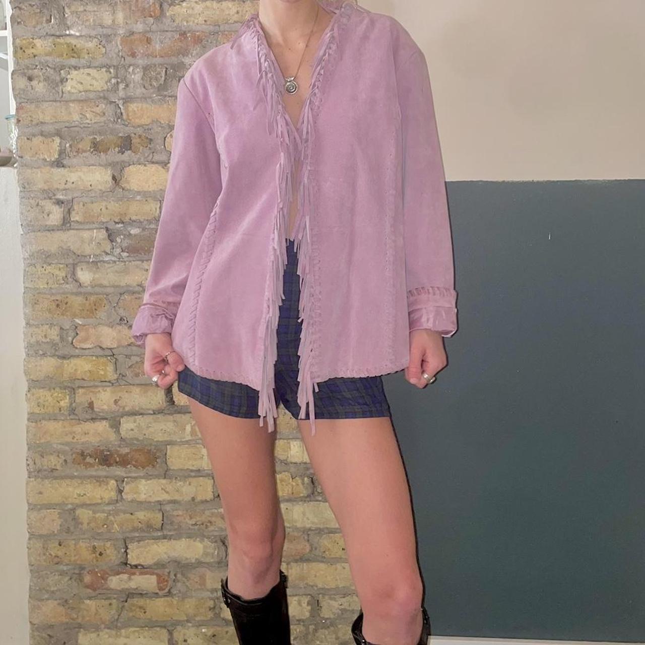 vintage 90s pink suede leather jacket prettyyy... - Depop