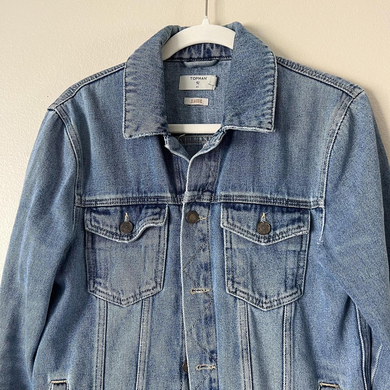 Jean jacket by Topman in excellent condition... - Depop