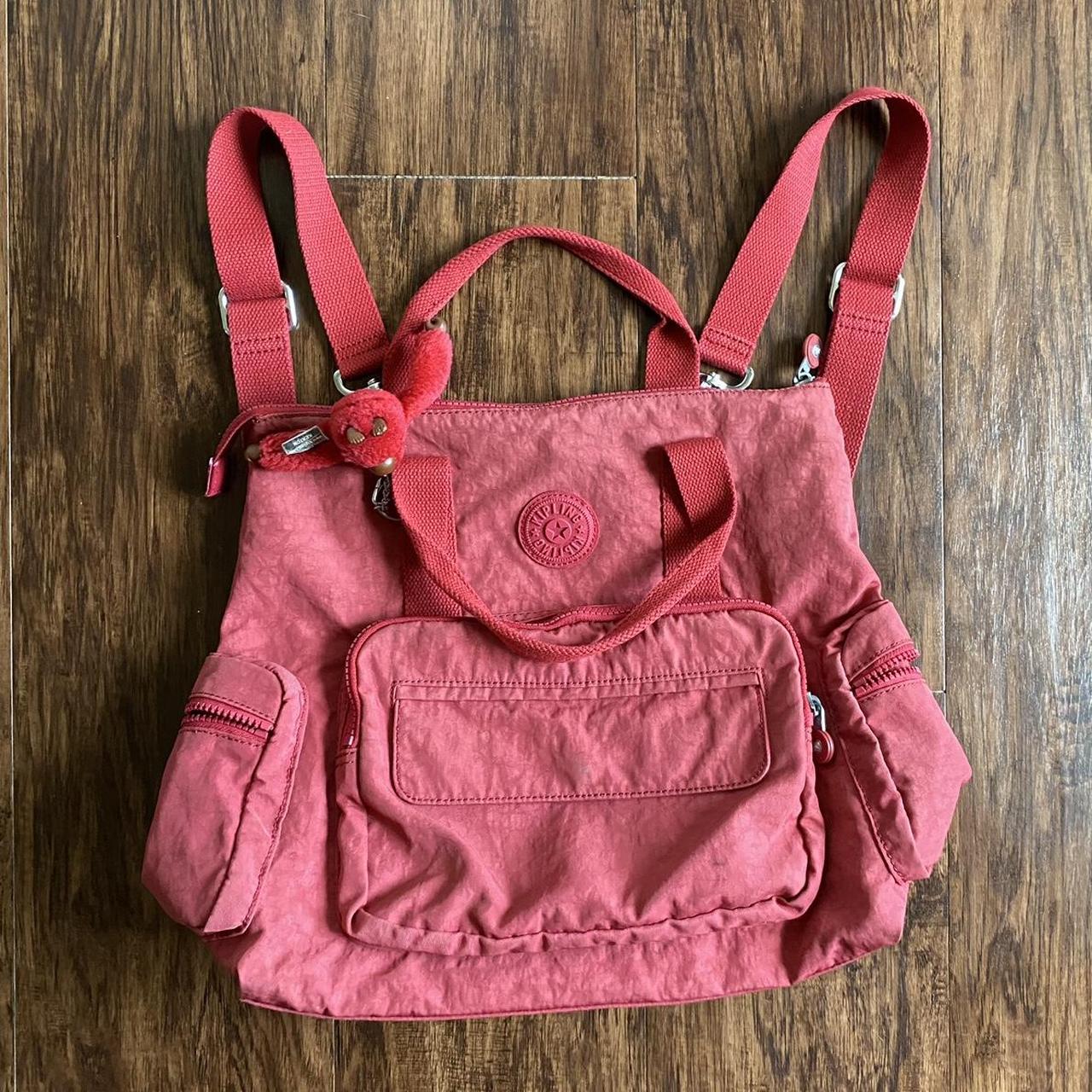 Red Kipling backpack with detachable straps! - Depop