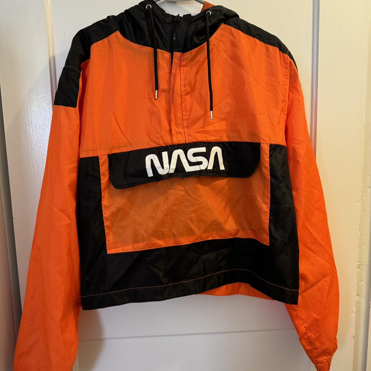 Orange and black NASA windbreaker. Fits like a... - Depop