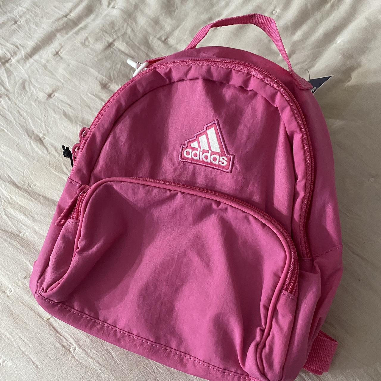 Adidas pink backpack with adjustable straps... - Depop