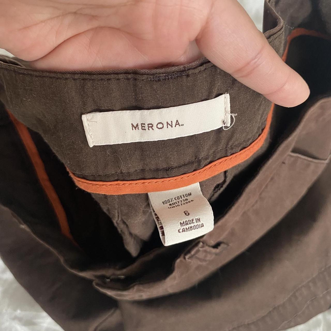brown chino shorts by merona, size 6. such a summer... - Depop