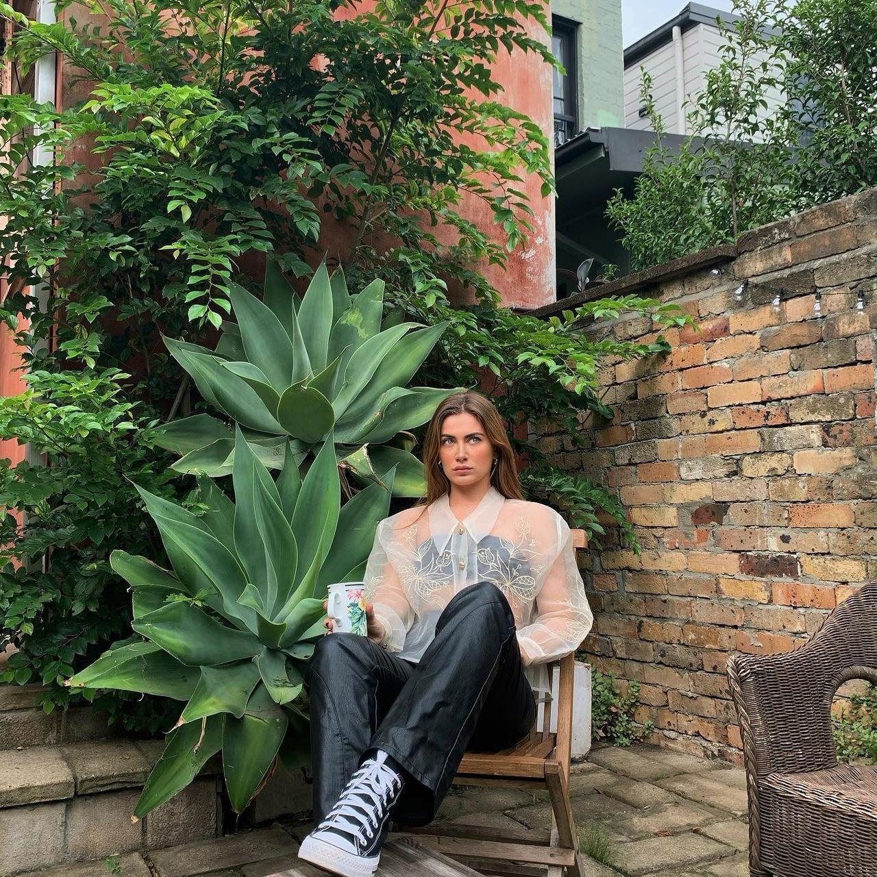 Gorgey gorgey gorgey embroidered sheer button up... - Depop