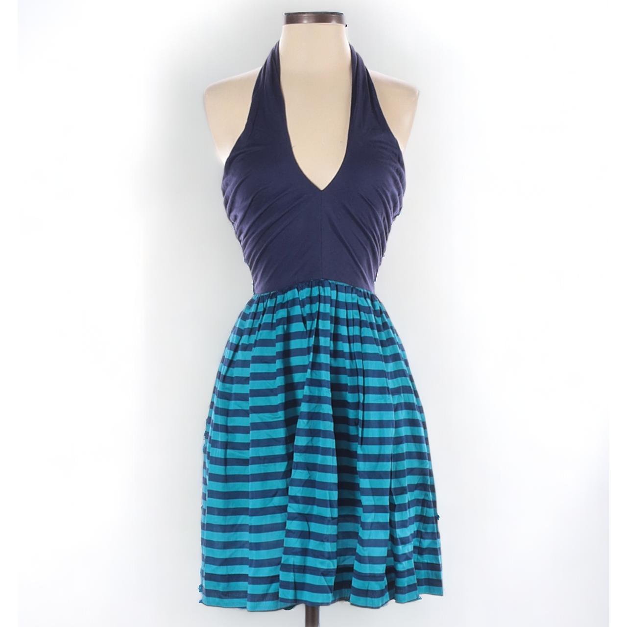 Anthropologie Corey Lynn Calter Striped Halter Silk... - Depop