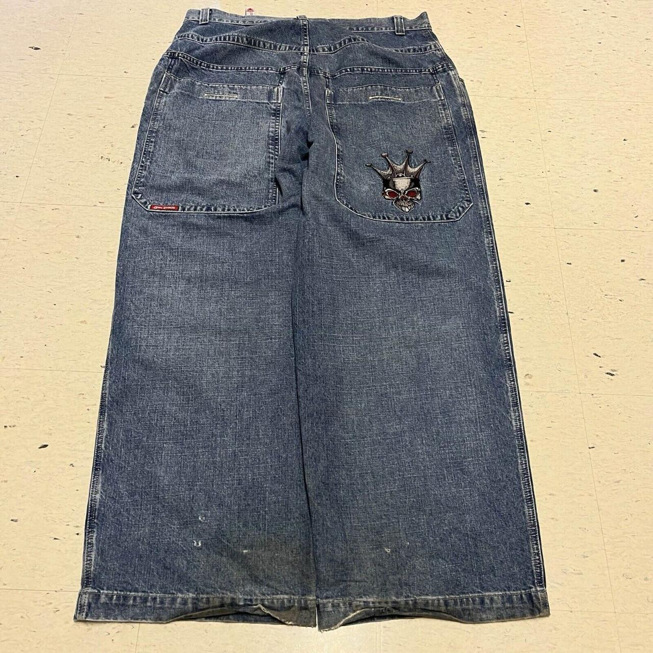 JNCO Tribal Skull Jeans Big Pockets 38x32, see pics... - Depop