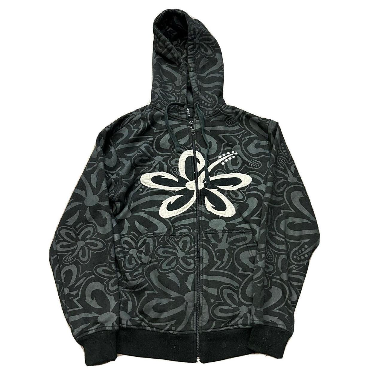 Y2K MAUI BUILT FULL ZIP UP HOODIE SWEATSHIRT BLACK... - Depop