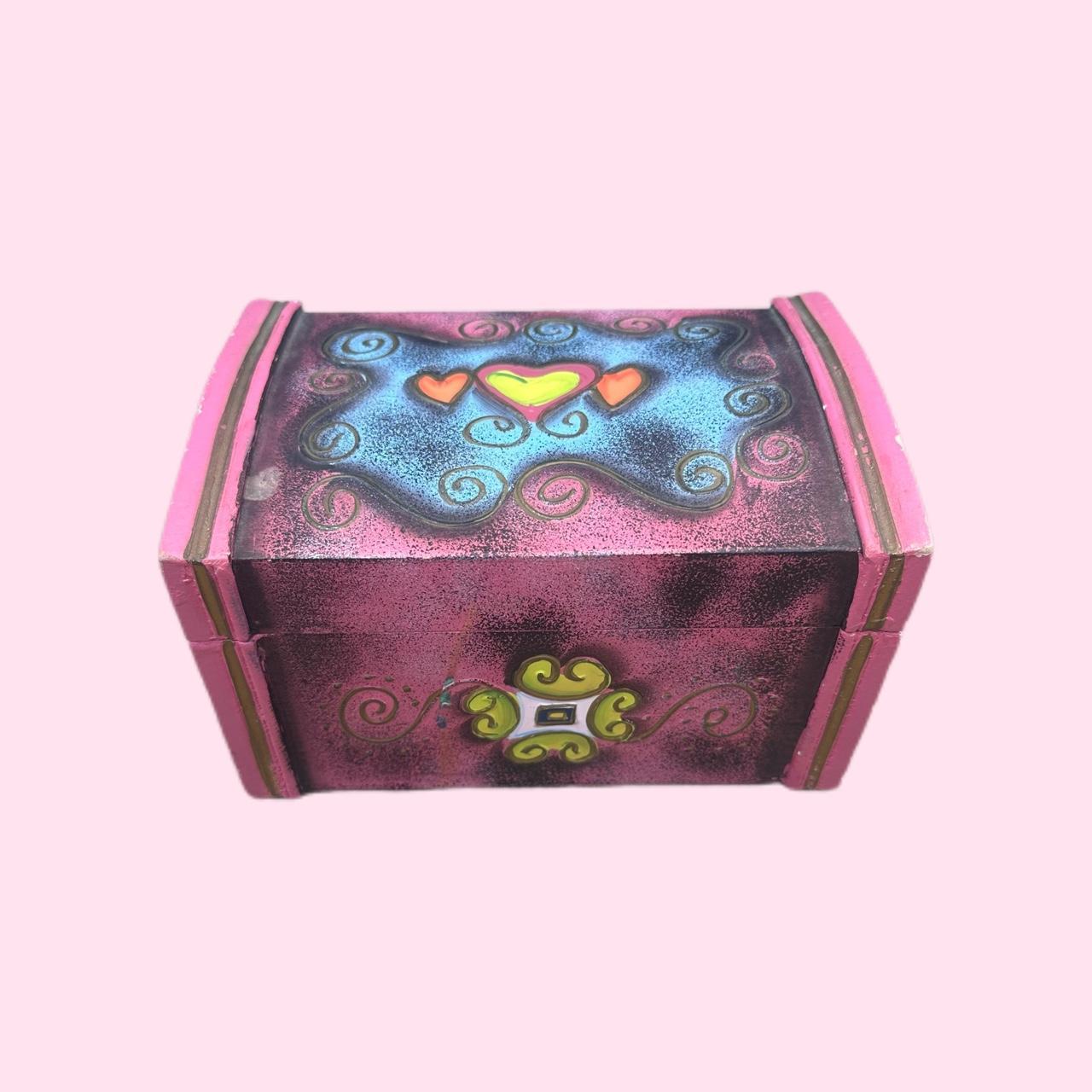 mini wooden chest ⭑ 2000s era ⭑ cute vibrant... | Depop