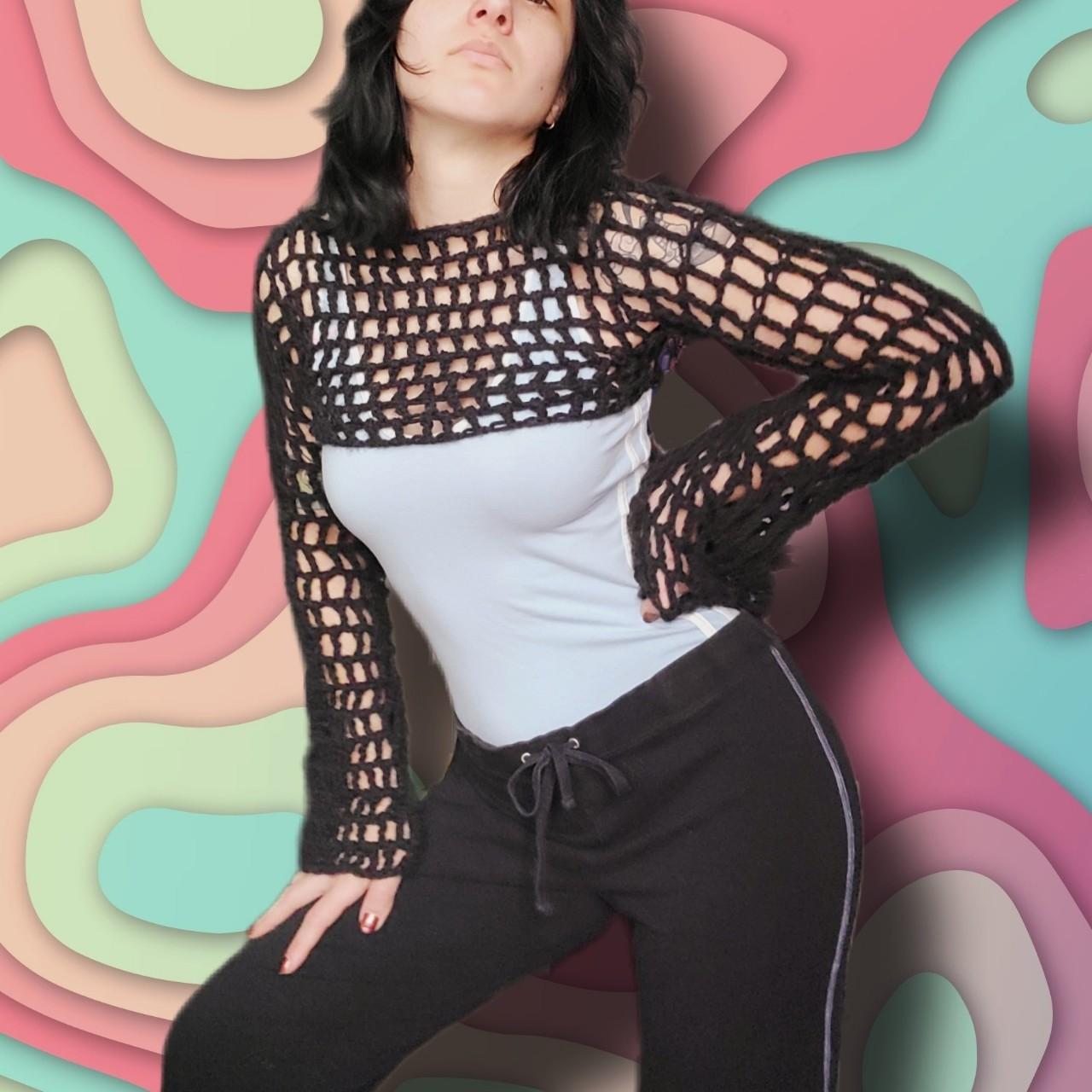 Crochet micro crop top. Made to order, takes 1-3... - Depop