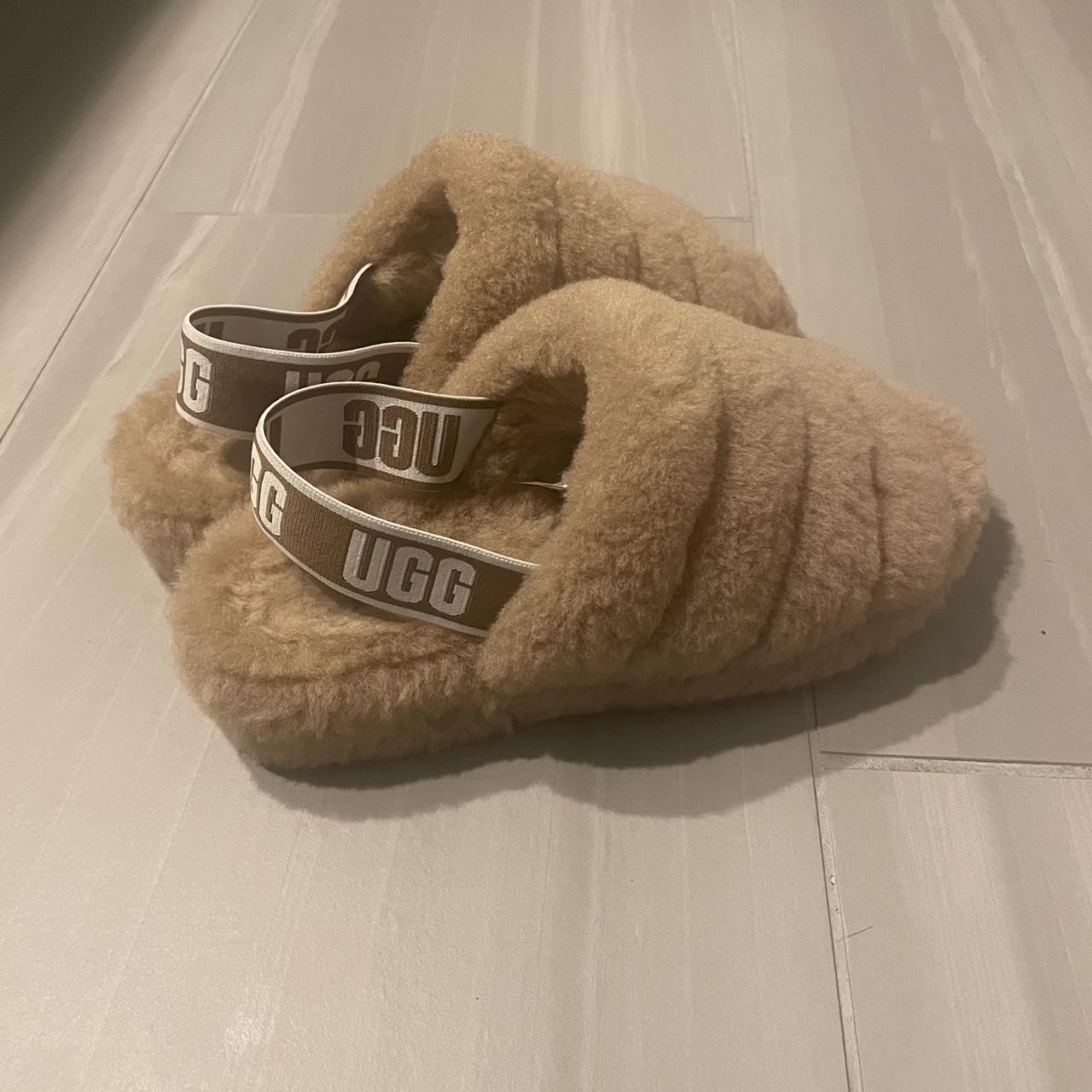 Ugh fluff yeah slides in brown Size women’s 7... - Depop