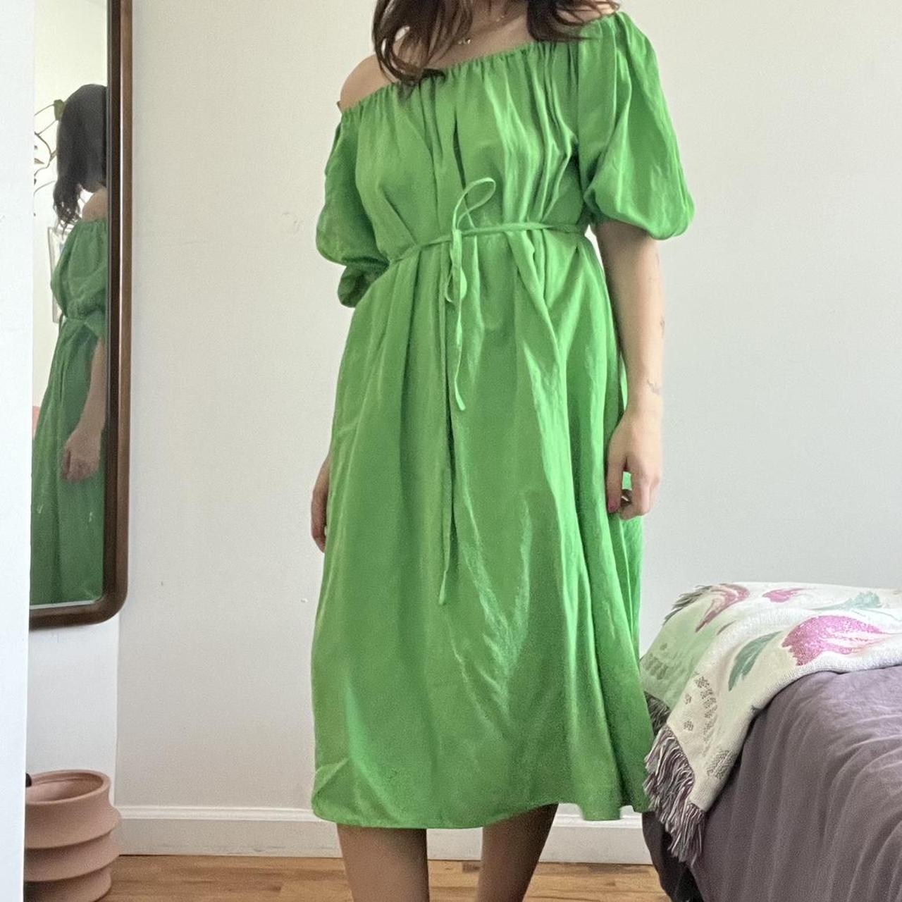 COS Women's Green Dress | Depop
