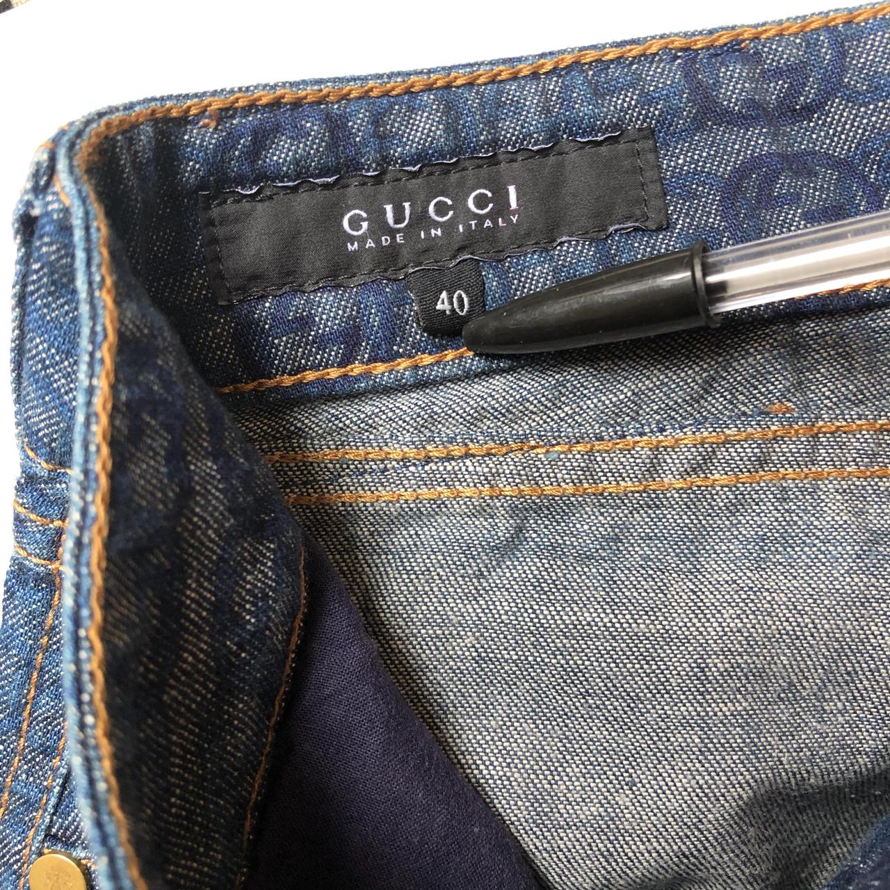 Gucci by Frida Giannini GG monogram denim mini skirt... | Depop