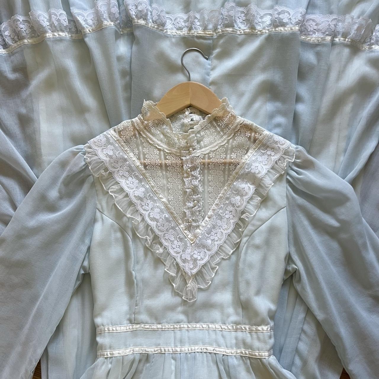 Dreamy 70s 80s powder blue Gunne Sax maxi from the... - Depop
