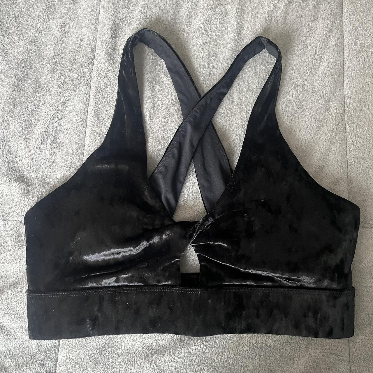 black velvet fabletics sports bra originally 45 worn... - Depop