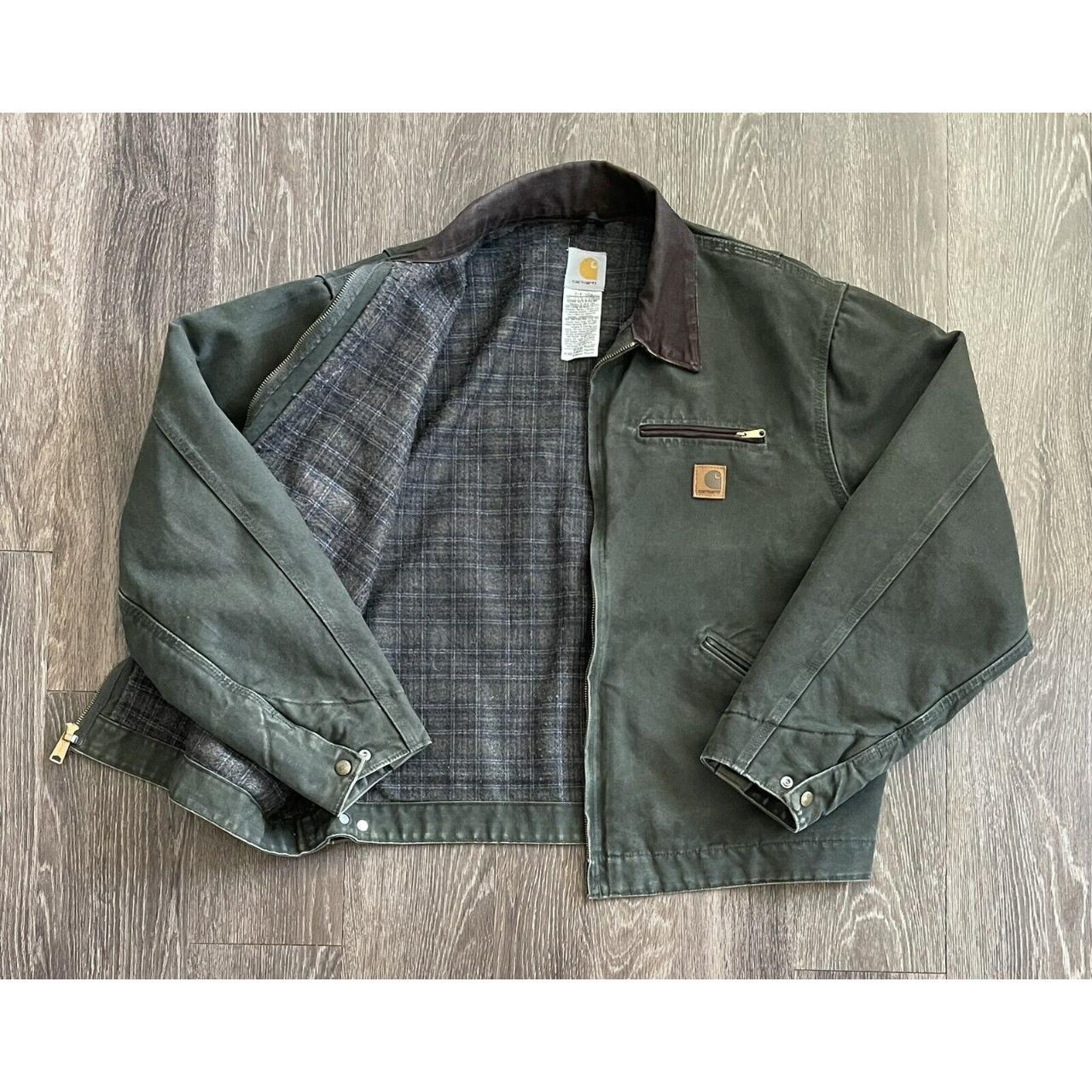 Vintage Carhartt Detroit Jacket J97 MOS Size XL... - Depop