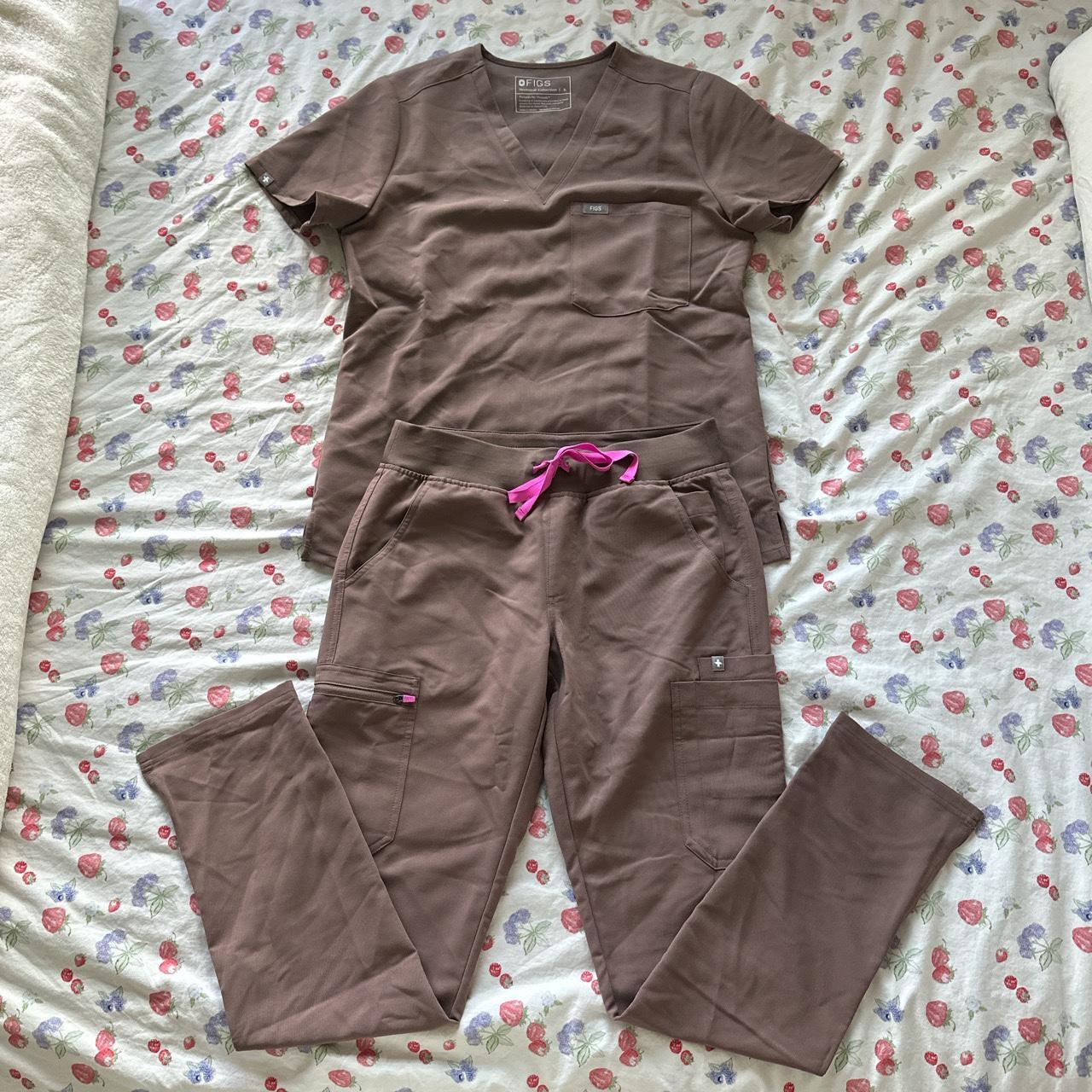 figs scrub set smokey taupe no longer sold on... - Depop