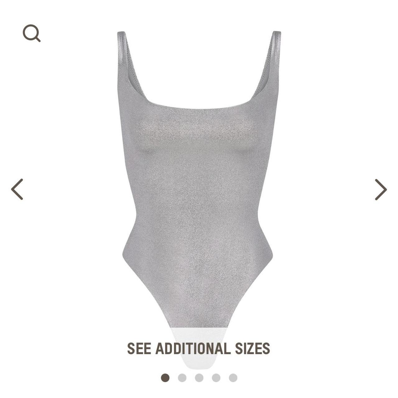 Skims Women's Silver and Grey Bodysuit | Depop