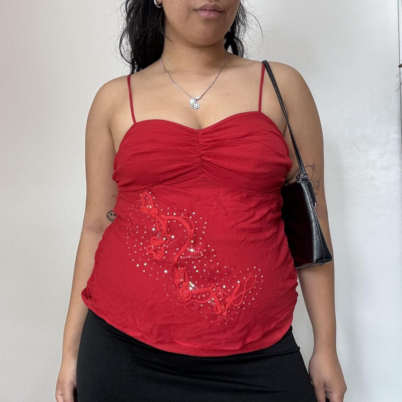 2000s red cami ️ by the brand, Culture. Can be... - Depop