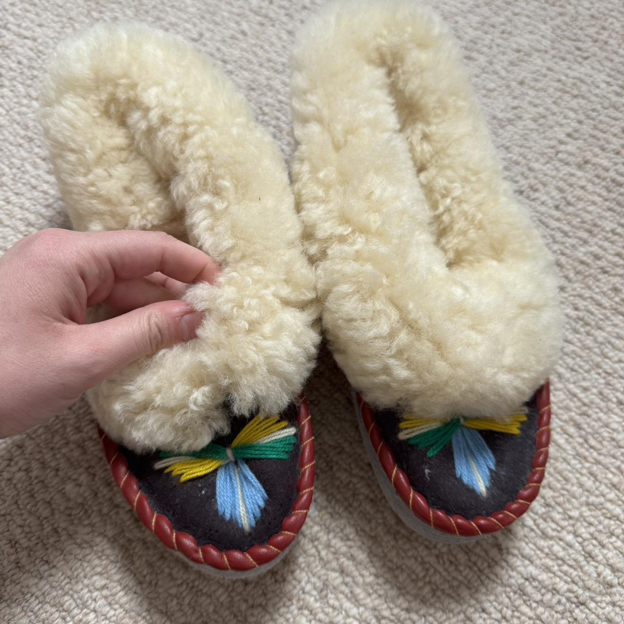 Sheepskin slippers Eskimo/inca style Size uk... | Depop