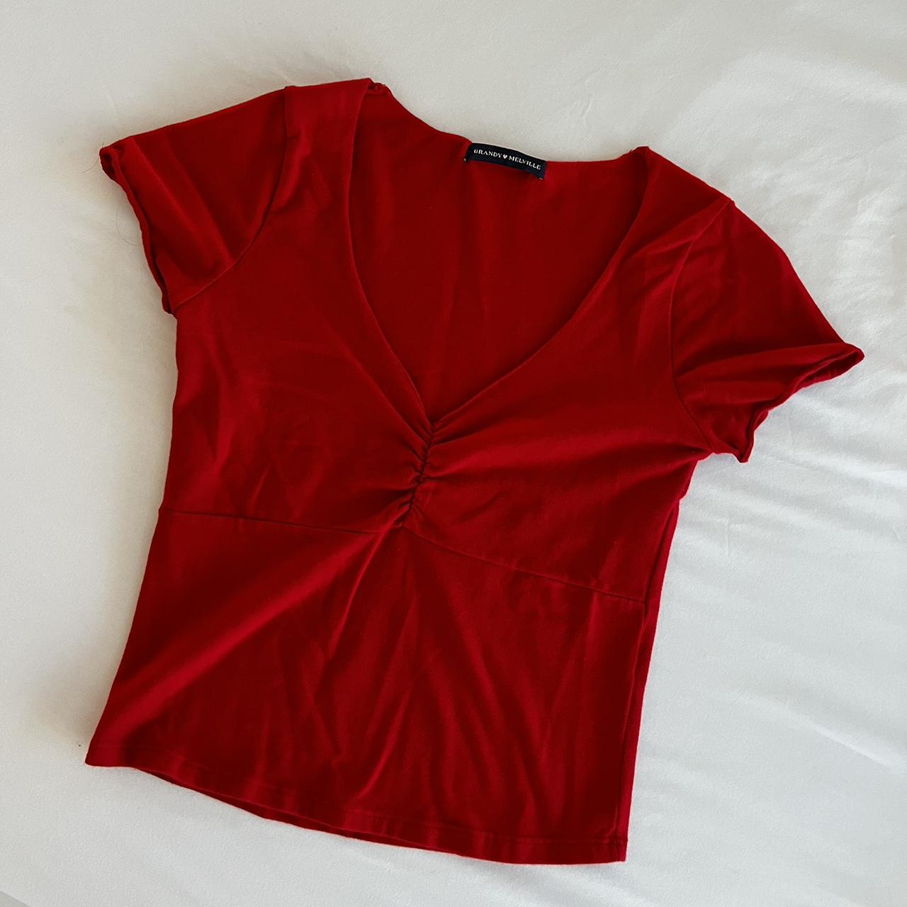 brandy melville red top one size - fits like a... - Depop