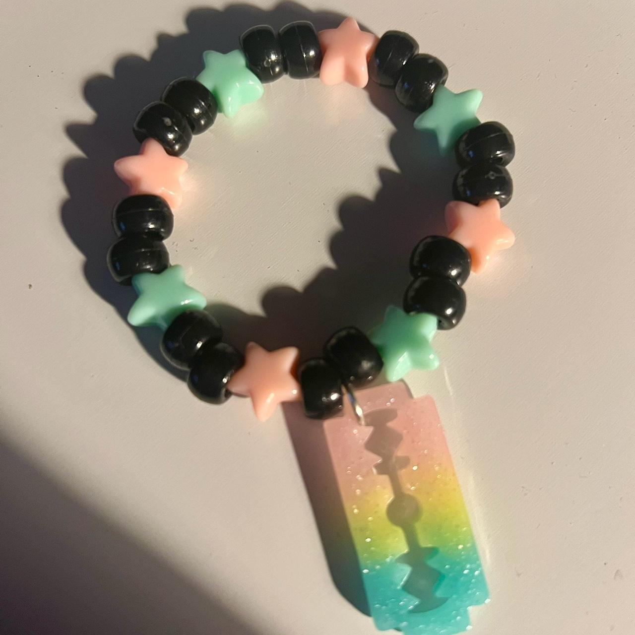 Kawaii razor Kandi bracelet. Good for those into... | Depop