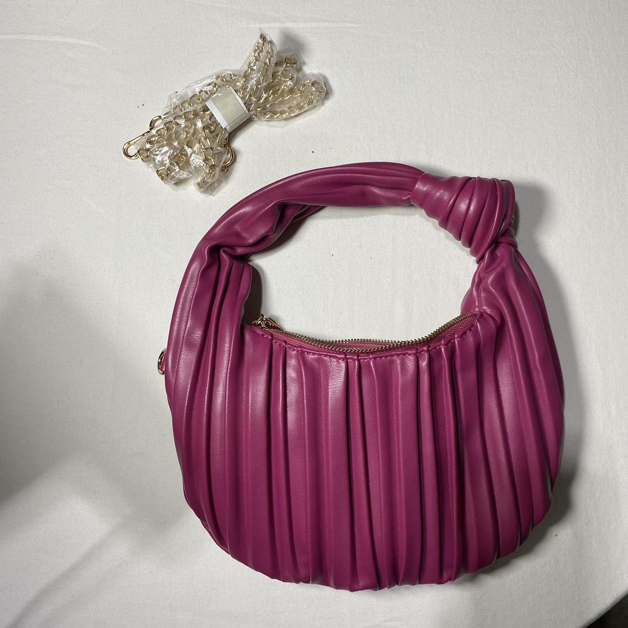 Dark Pink/ fuschia purse. Amazing pleats. Can be... - Depop