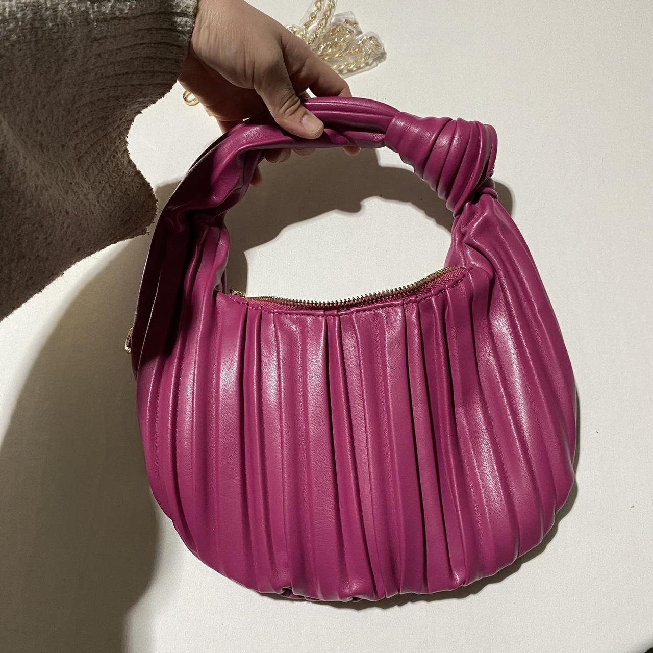 Dark Pink/ fuschia purse. Amazing pleats. Can be... - Depop