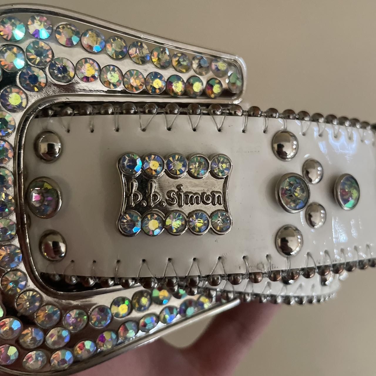 White BB Simon Belt 105 cm - Depop