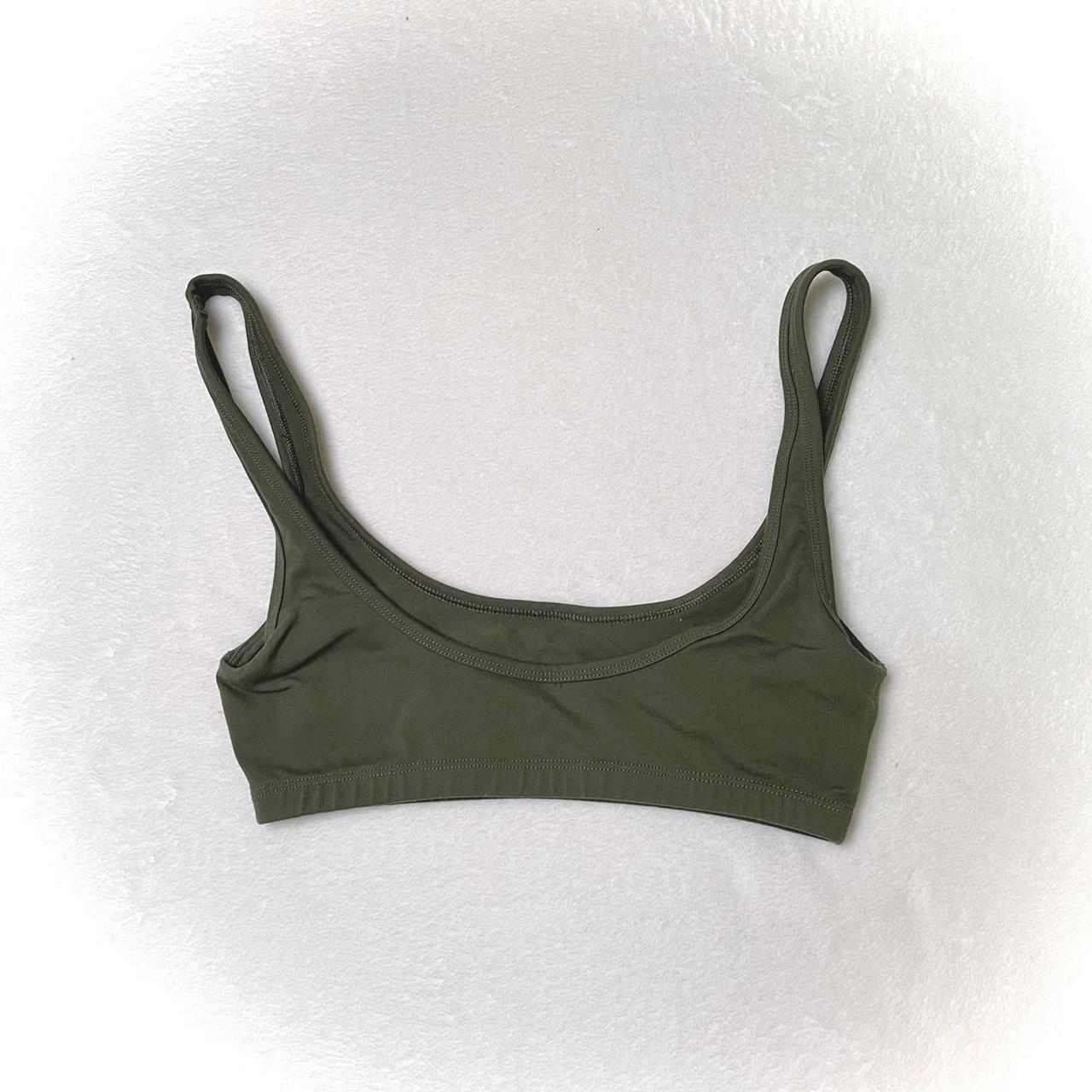Aritzia TnaLIFE Army Green Mini Bra Top Lined bra... - Depop
