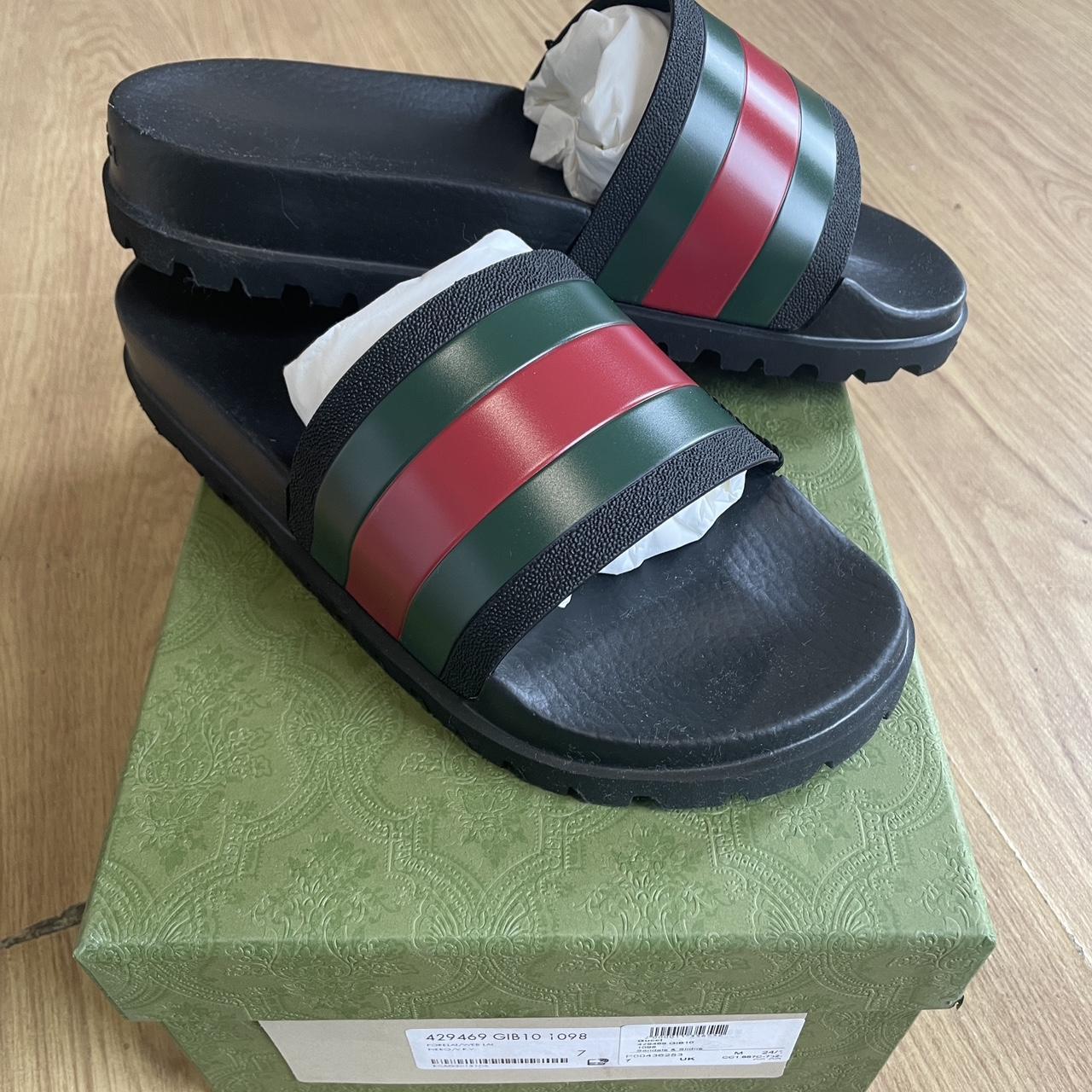 Gucci Web Sliders UK 7 BRAND NEW #guccisliders... - Depop