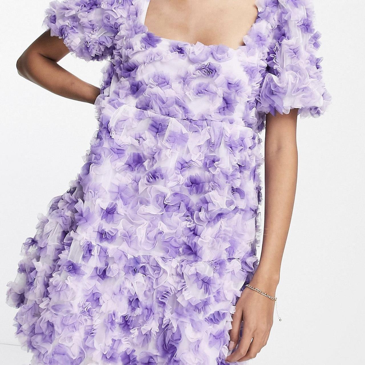 Asos purple textured mesh dress! Really cute and... - Depop