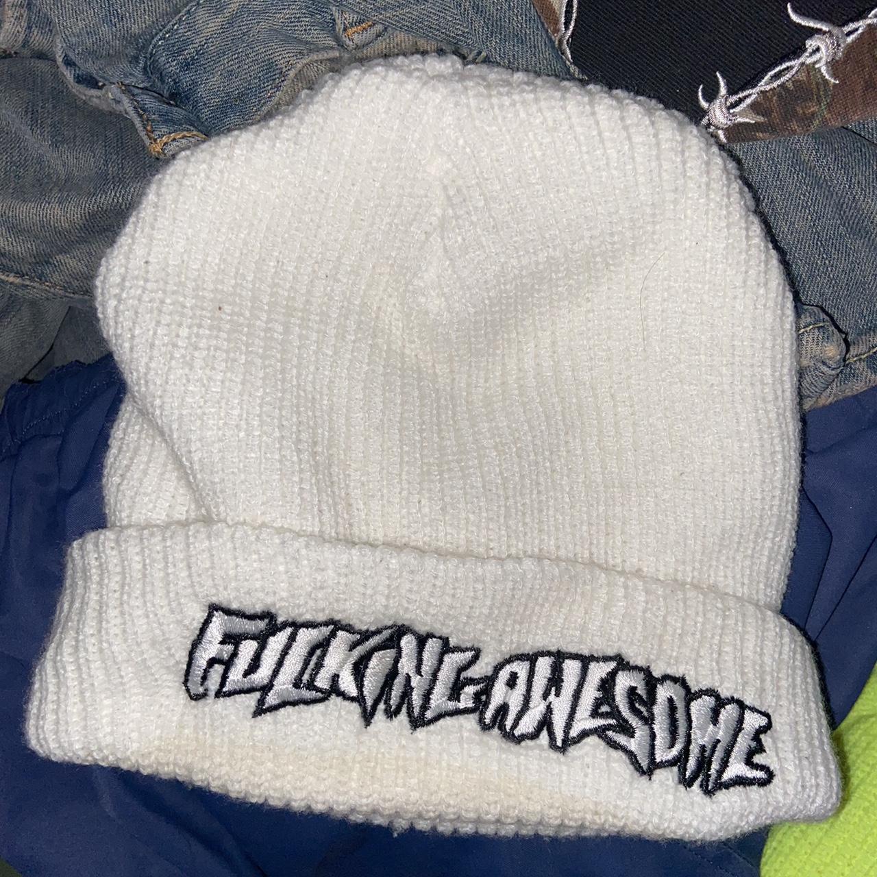 WHITE FA BEANIE i’ll wash it before shipping i... - Depop