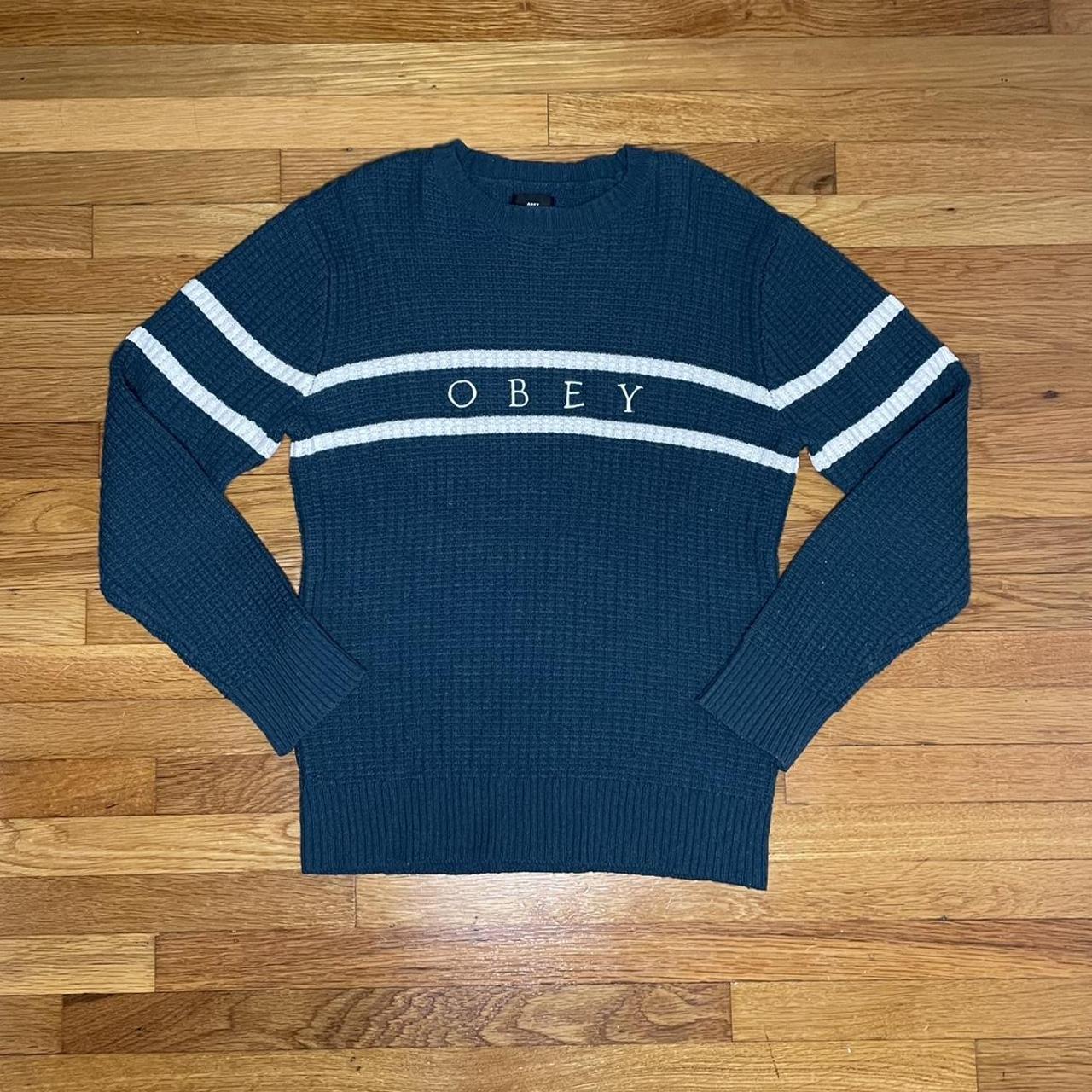 Obey Men's Green Jumper | Depop