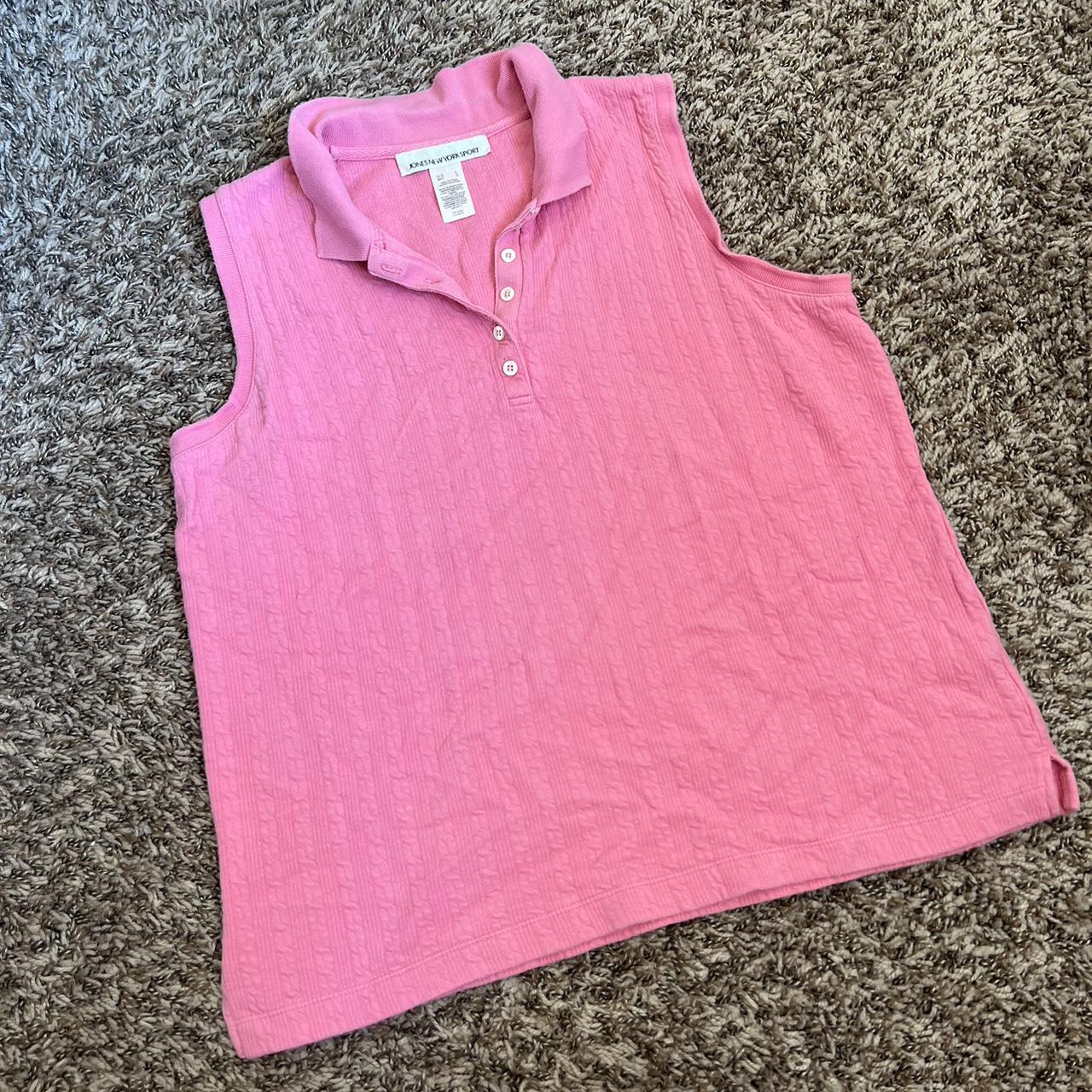 Preppy hot pink polo tank 💗💗 Tagged size large,... - Depop