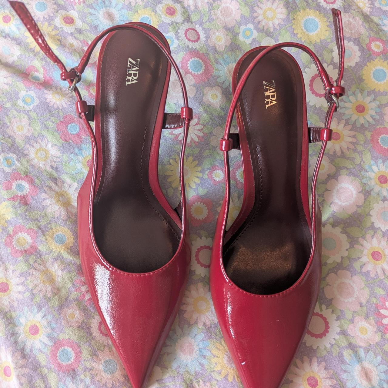 Red kitten heels from Zara. size uk4 eu37 Never... | Depop